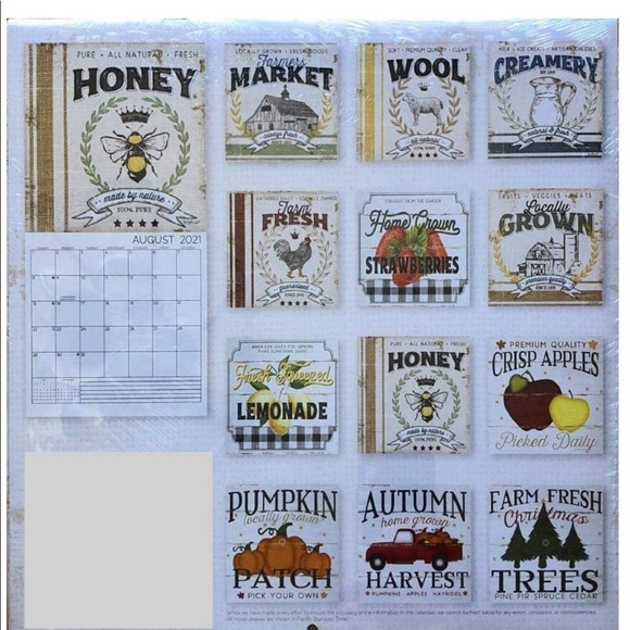 jot | Office | 22 12 Month Wall Calendar Farmers Market Farm | Poshmark